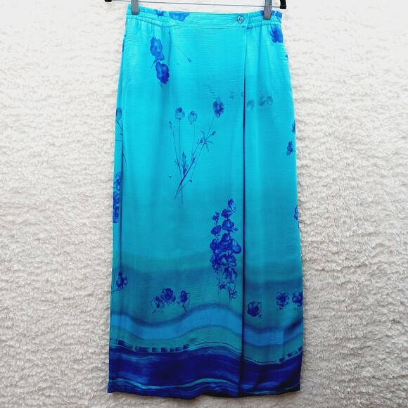 Koret | Skirts | Skirt Maxi Koret Petite Aqua Larkspur Floral Resort ...